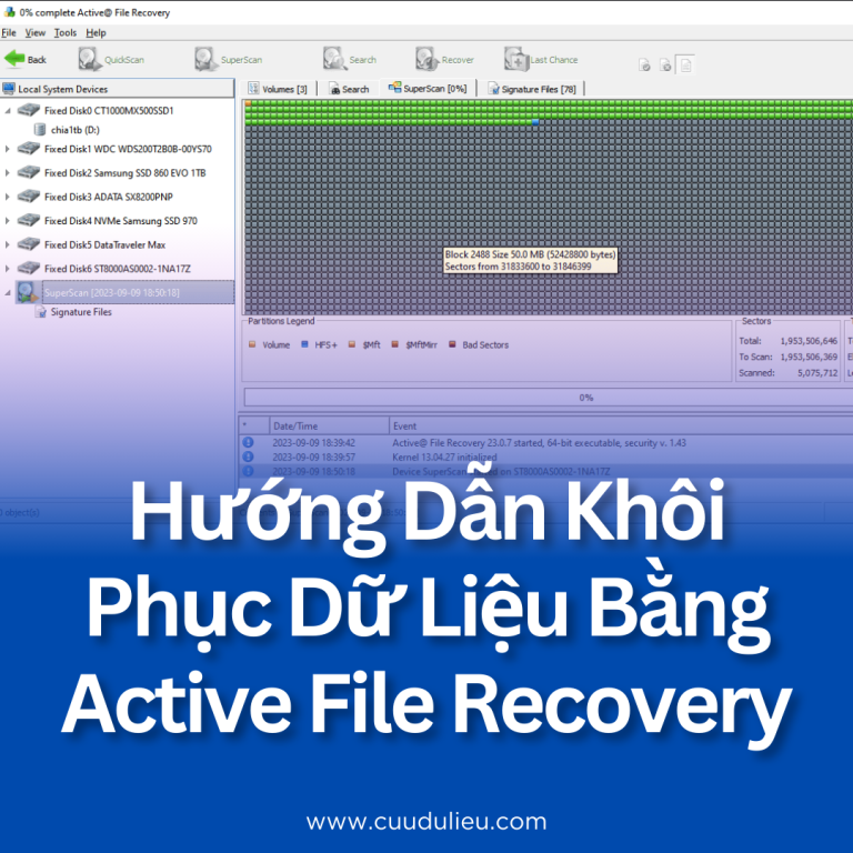 Active File Recovery – Công Cụ Khôi Phục Dữ Liệu Trên Phân Vùng Ổ Cứng