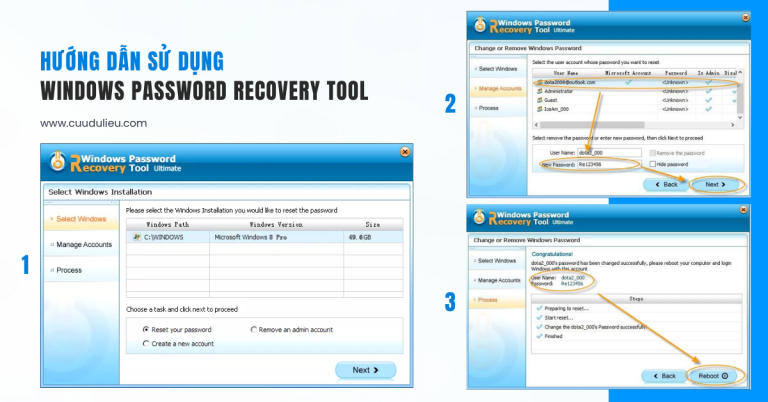 Windows Password Recovery Tool – Reset mật khẩu Windows nhanh